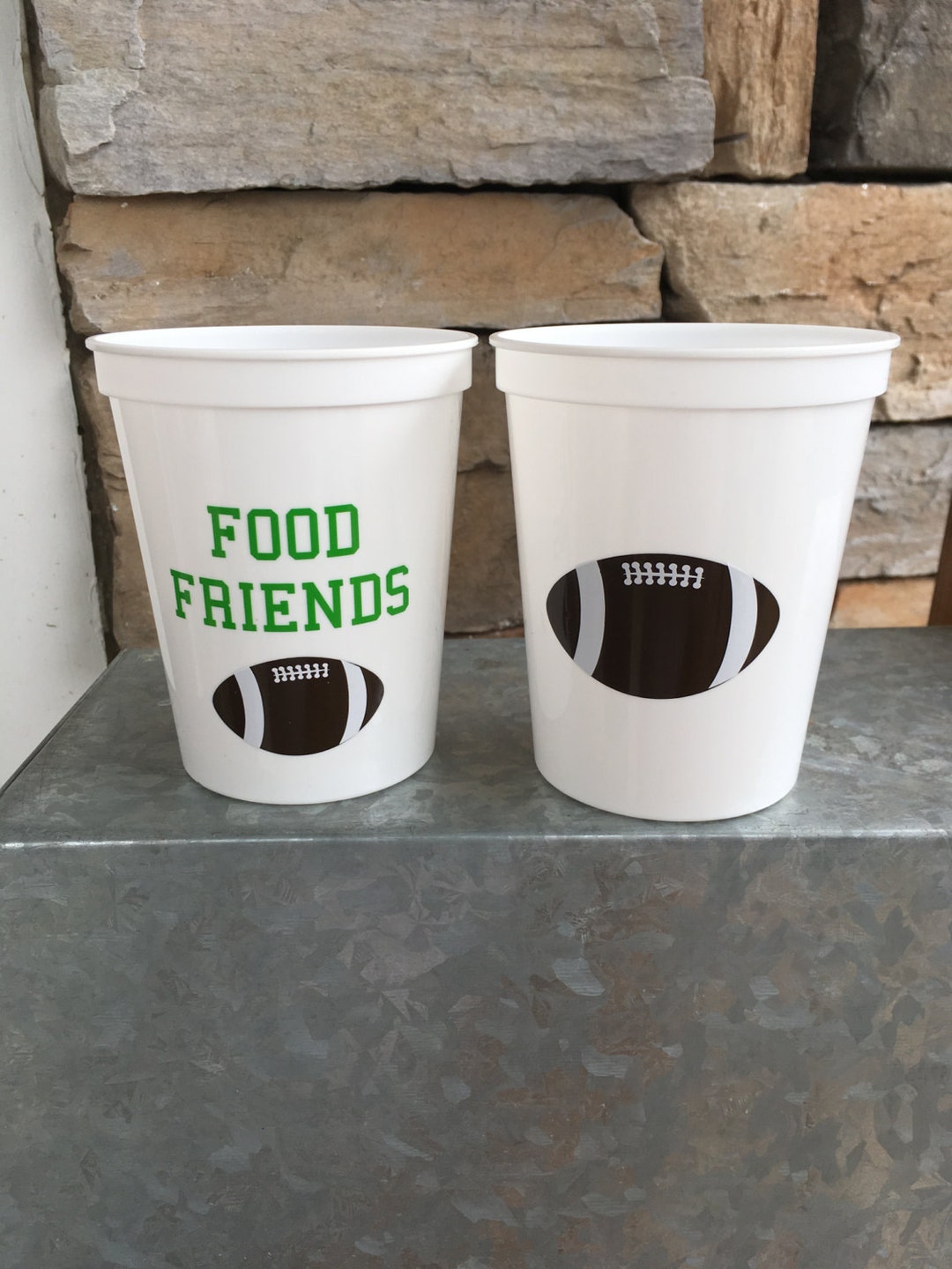 Football Party Cups; Reusable 16oz Stadium Cups; Super Bowl Party Cups ...