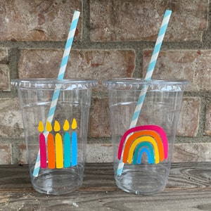 RAINBOW Disposable Party Cups - Etsy