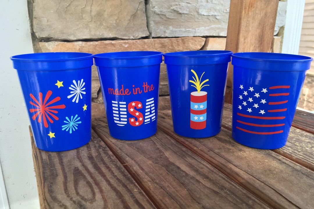 4th of July Stadium Cups; Independence Day Stadium Cups; Reusable 16oz ...