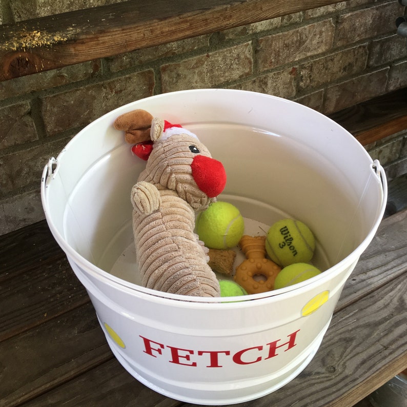 16 Quart Dog Toys Personalized Bucket FETCH Storage Bucket | Etsy