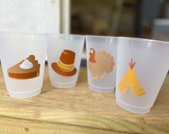 Happy Friendsgiving Frost Flex Thanksgiving Cups, Shatterproof Party ...