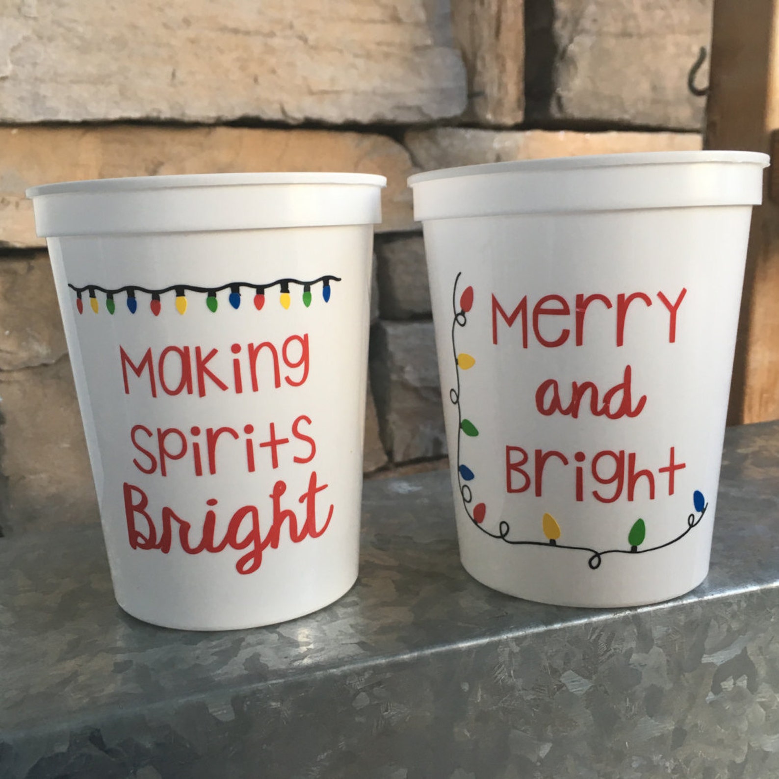 Christmas Party Cups Reusable 16oz Stadium Cups Personalized - Etsy