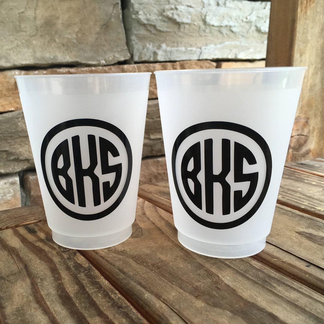 MONOGRAMMED Frosted Shatterproof Party Cups - Etsy