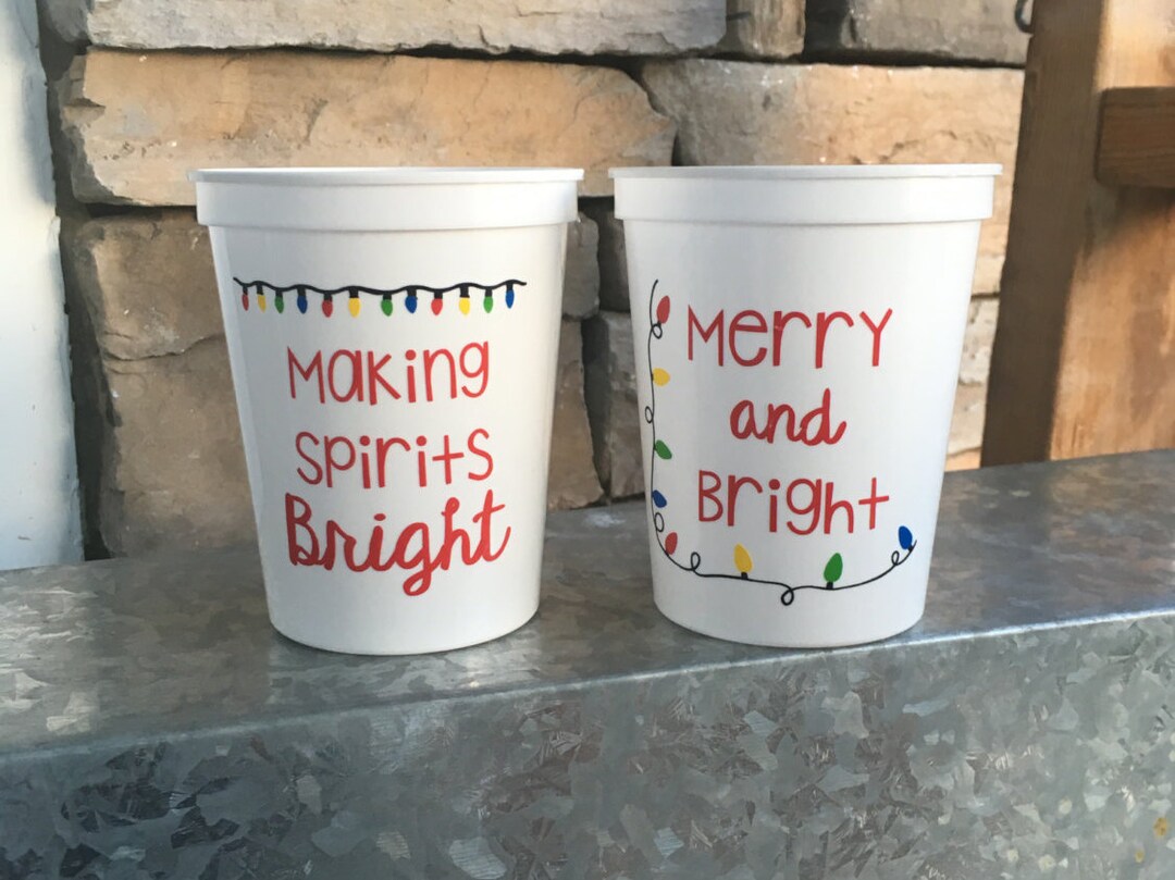 Christmas Party Cups; Reusable 16oz Stadium Cups; Personalized ...
