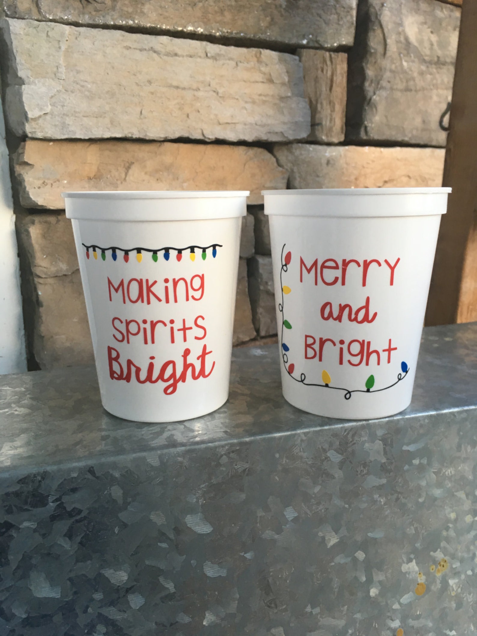 Christmas Party Cups Reusable 16oz Stadium Cups Personalized - Etsy