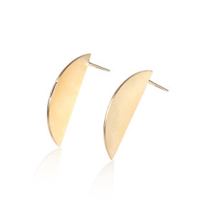 Half Circle Earrings, Hoop Earrings, 1 Pair, Gold Stud Earrings ...