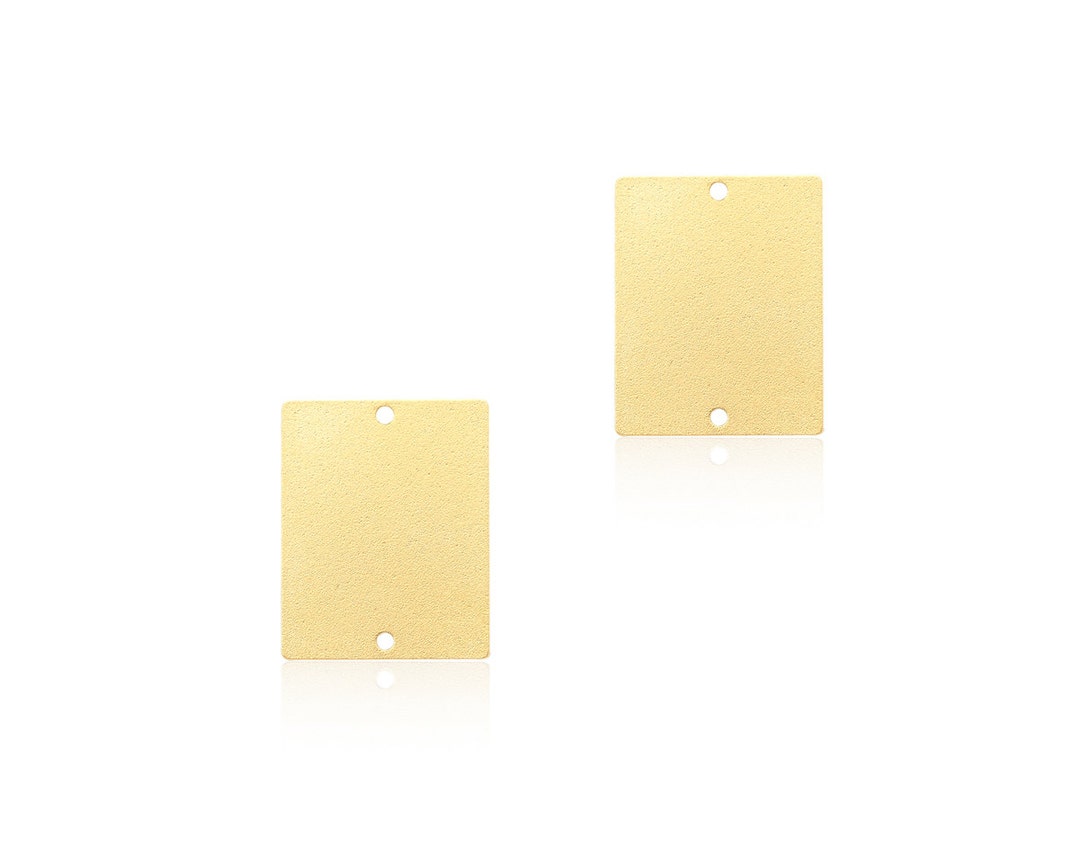 Gold Rectangle Pendant, 2 Pc, Rectangle Charm, Rectangle Connector ...