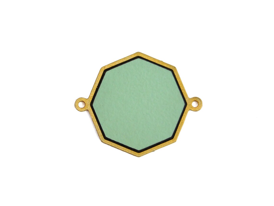 Geometric Connector, 1 Pc, Octagon FORMICA Pendant, Gold Plated Pendant ...