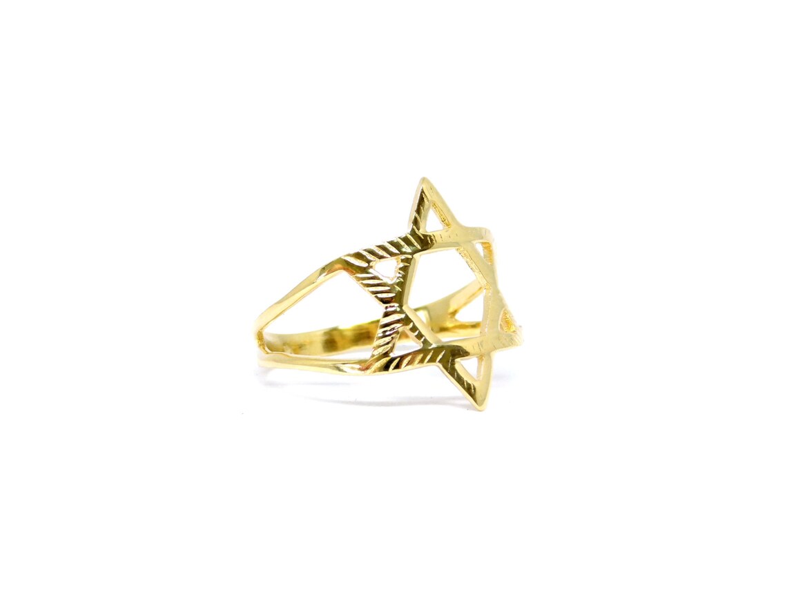Gold Star of David Ring, Magen David Ring, Jewish Star Ring, Judaica ...