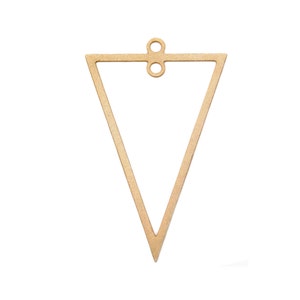 20 Pcs, Long Triangle Brass Pendant, Inner Loop Pendant, V-shaped ...