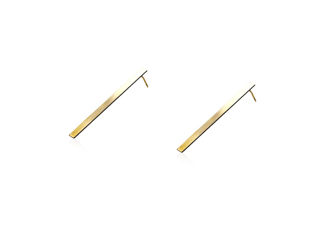 Gold Bar Earrings, Line Bar Earrings, Bar Stud Earrings, Gold Stud ...