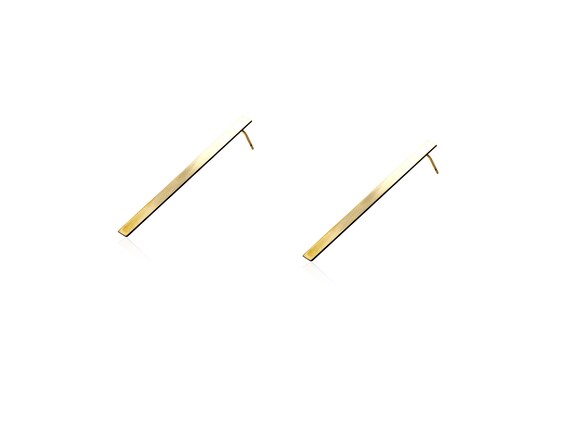 Gold Bar Earrings Line Bar Earrings Bar Stud Earrings Gold - Etsy