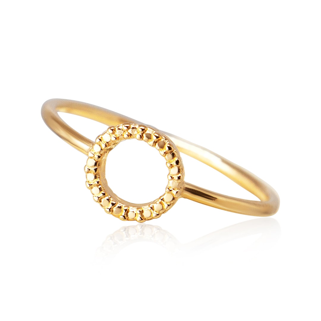 Gold Circle Ring, Ornamented Round Ring, Infinity Gold Ring, Wholesale ...