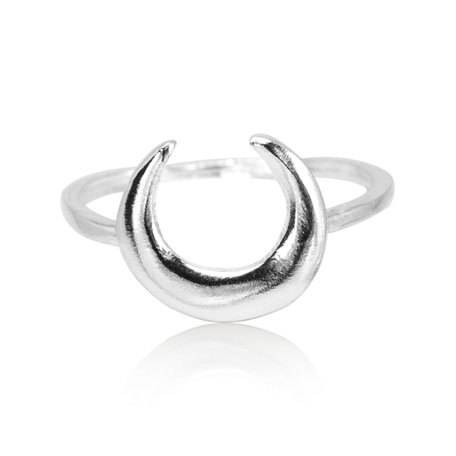 925 Sterling Silver Moon Ring Silver Antler Ring Half Moon - Etsy