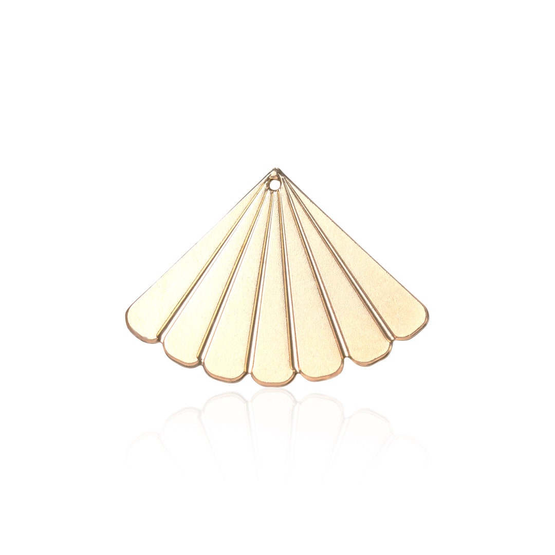Gold Fan Pendant, 1PC, Geometric Fan Charm, Art Deco Pendant, Fan ...