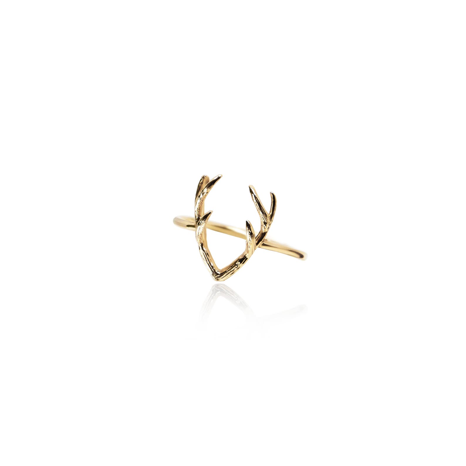 Silver 925 Deer Head Ring, Gold Deer Antler Jewelry, Silver Reindeer ...