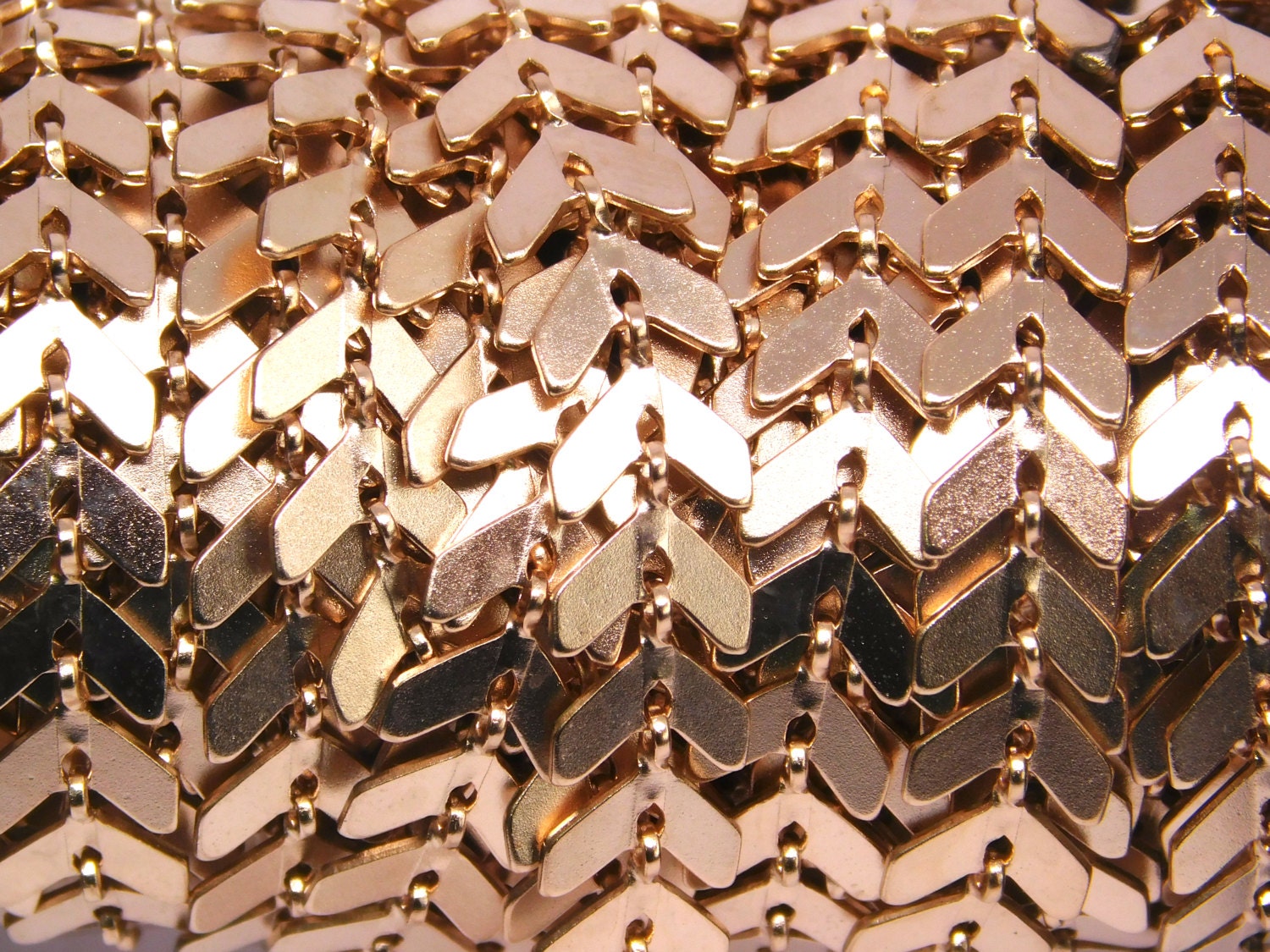 1 Foot Rose Gold Plated Chevron Chain 6mm Chain Supplies - Etsy