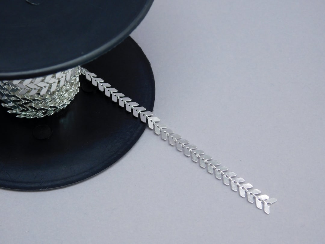 Silver Chevron Chain 1 Foot 6mm, Silver Plated Chain Supplies, Chains ...