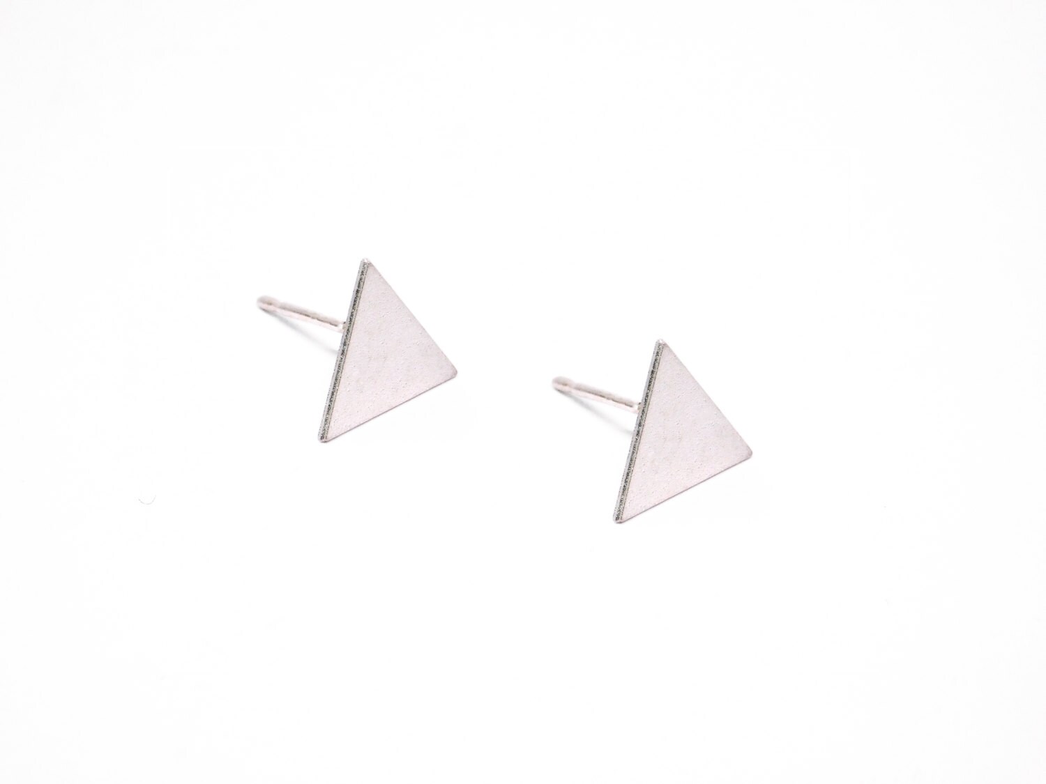 Silver Triangle Studs Silver Triangle Earrings Triangle Post | Etsy