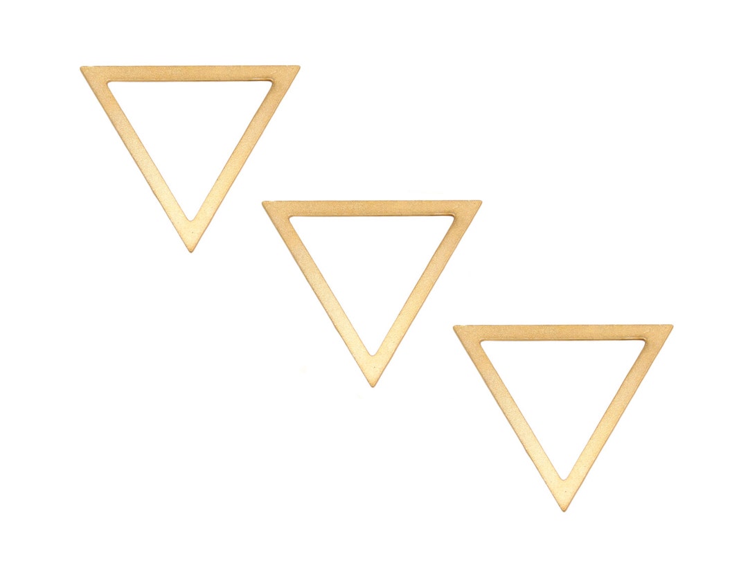 Gold Plated Triangles, 3 Pcs Hollow Triangular Charms, Minimalist ...