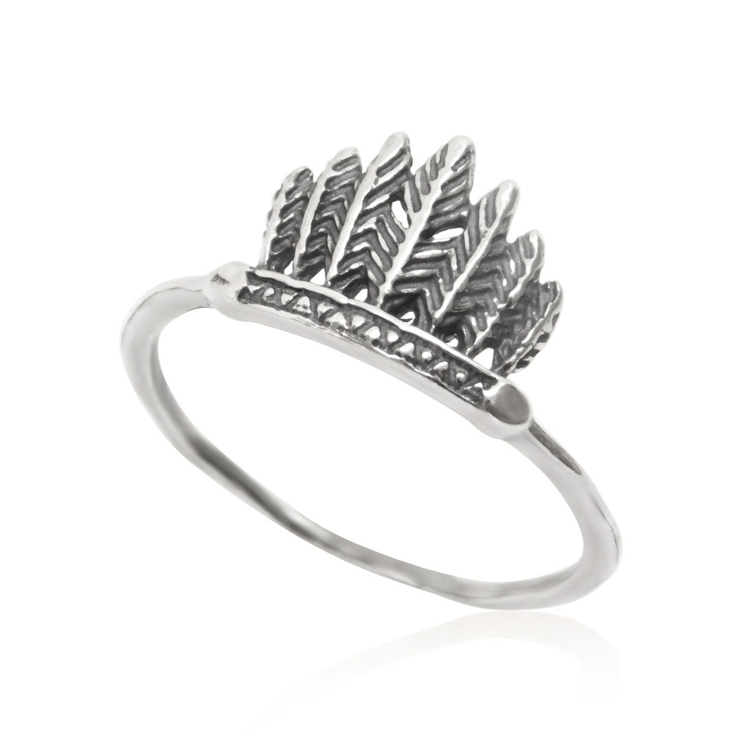 Indian Head Ring, Silver Feather Ring, 925 Sterling Silver Ring ...