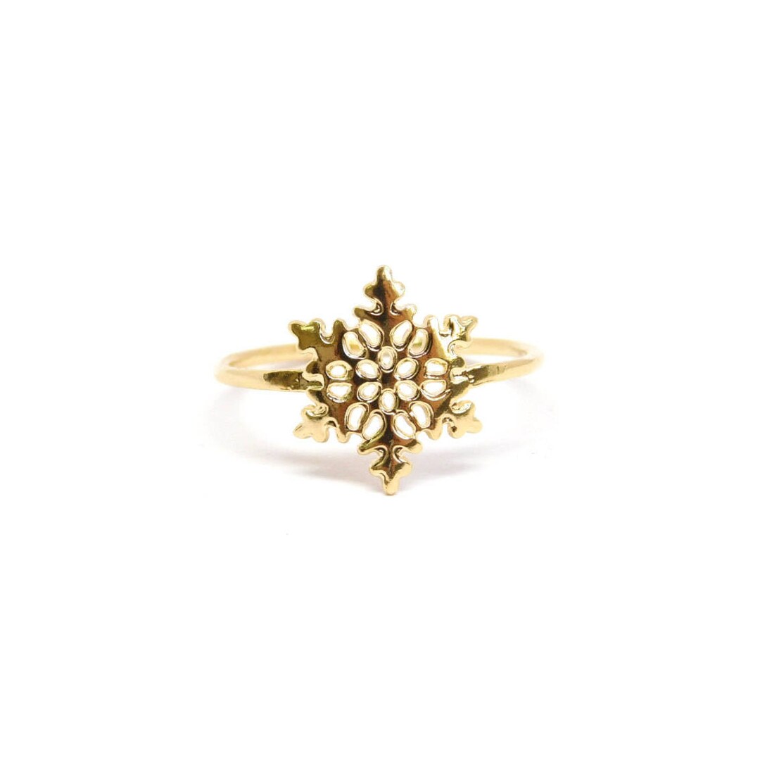 Gold Snowflake Ring, Gold Snowflake Ring, Snowflake Jewelry, Wholesale ...