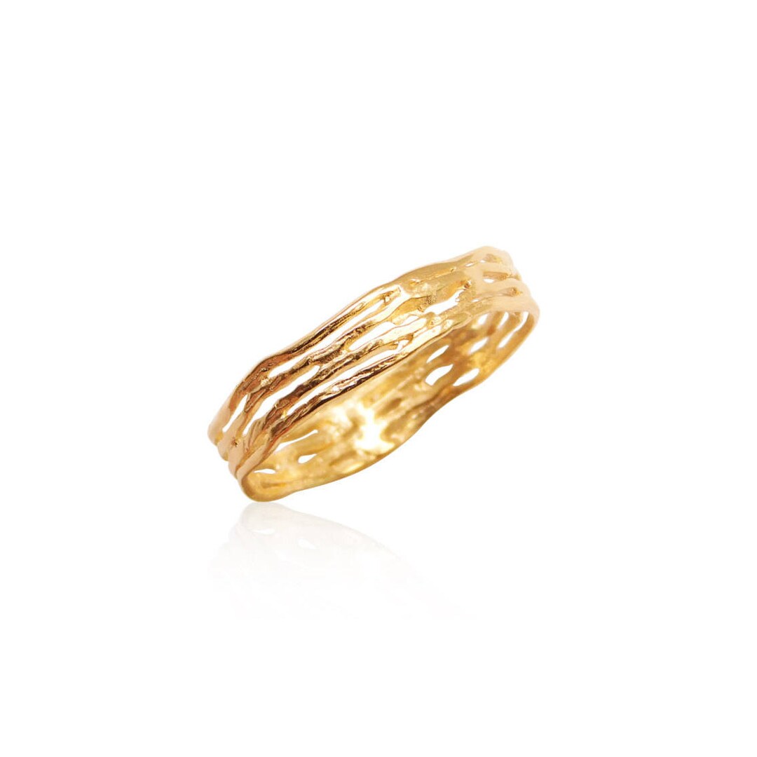 Gold Wide Band Ring, Wire Style Ring, Gold Line Ring, Wholesale Ring ...
