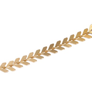 Gold Chevron Chain, 1ft, 6mm, Chain Supplies, Silver Fish Bone, Chains ...