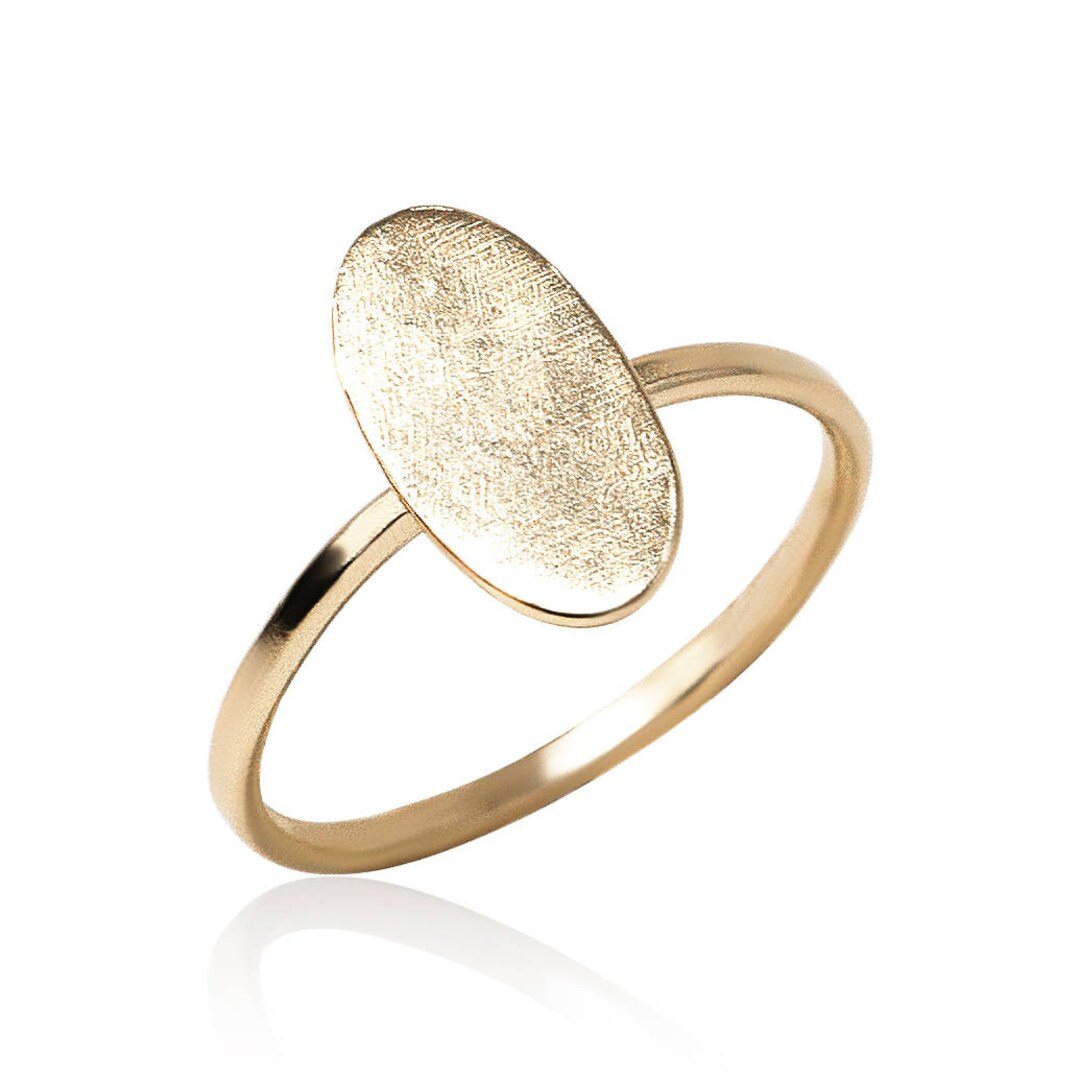 Gold Oval Ring, Long Oval Ring, Minimal Ring, Gold Circle Ring ...