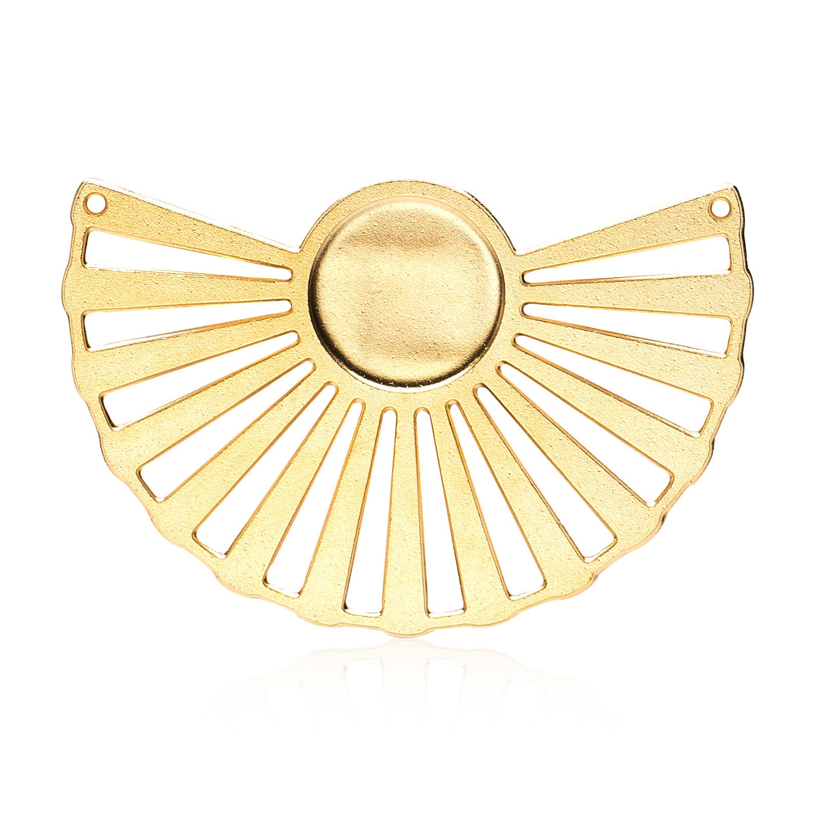 Art Deco Sun Pendant, 1pc, Large Pendant, Gold Art Deco Fan, Jewelry ...
