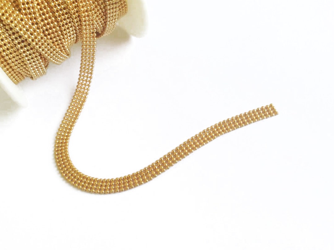 1 Foot 4 Row Ball Chain, Gold Plated Chain, Chain Supplies, Chain for ...