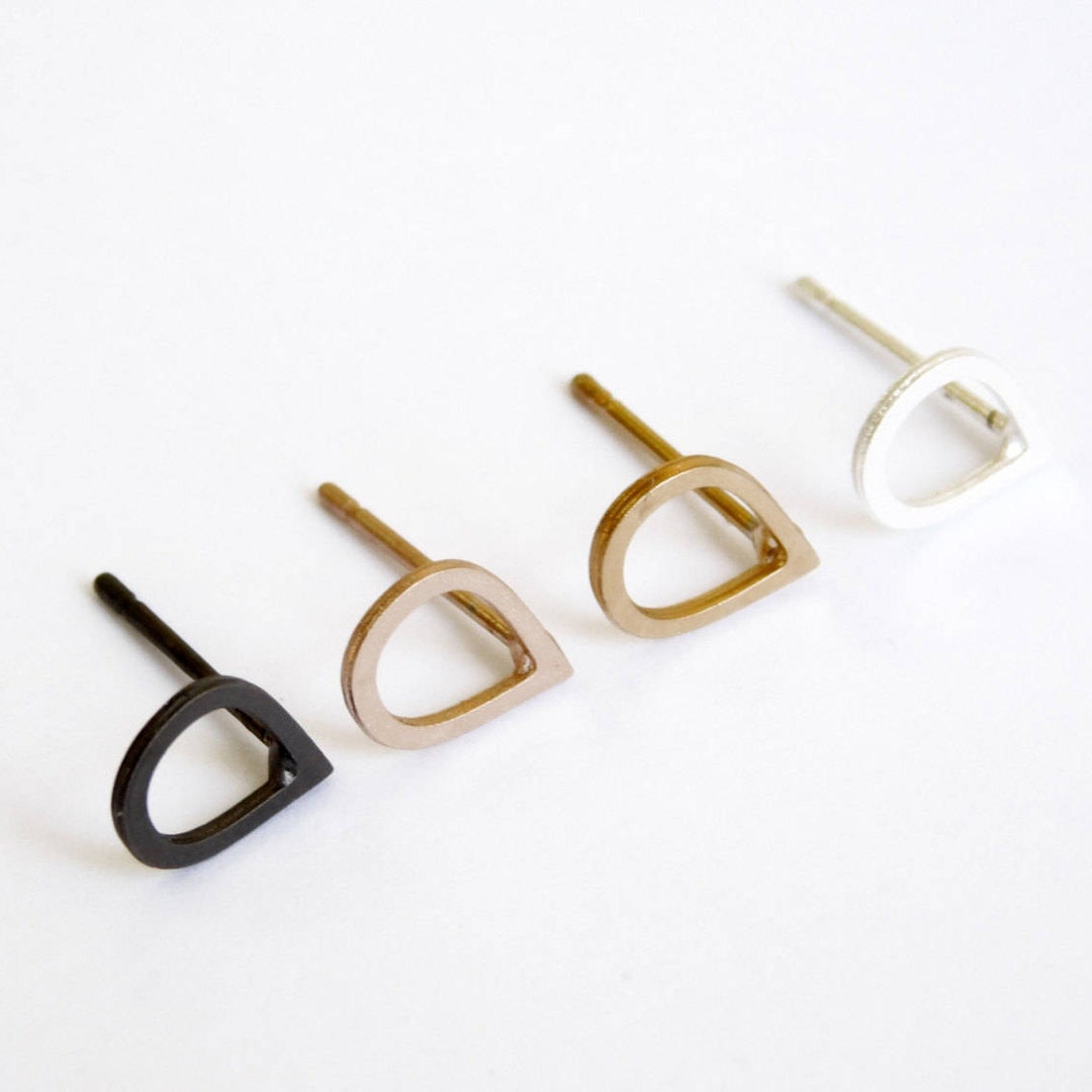 Gold Drop Posts, Silver Drop Earrings, 1 Pair Stud Earring, Geometric ...
