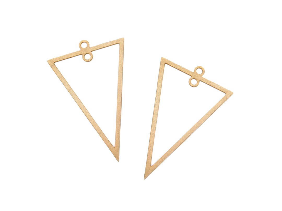 20 Pcs, Long Triangle Brass Pendant, Inner Loop Pendant, V-shaped ...