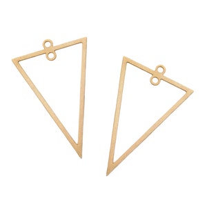 20 Pcs, Long Triangle Brass Pendant, Inner Loop Pendant, V-shaped ...