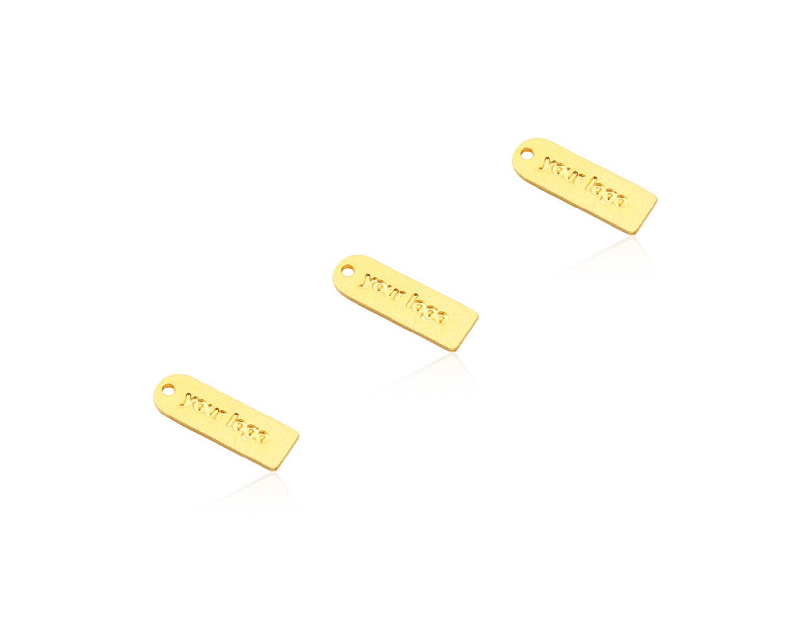 Gold Logo Tags 50 Pcs Custom Logo Design Brass Logo Charms | Etsy