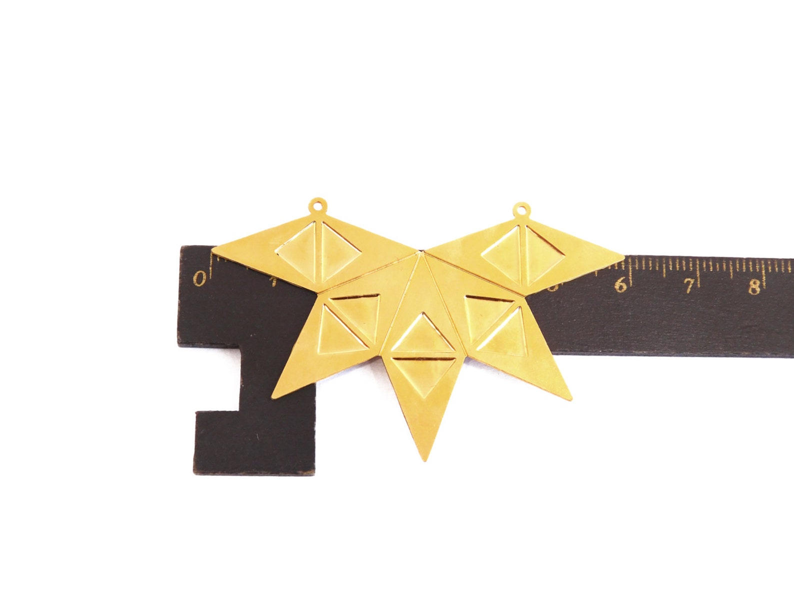 Gold Geometric Pendant 1 Pc Large Pendant Rhombus Fan - Etsy