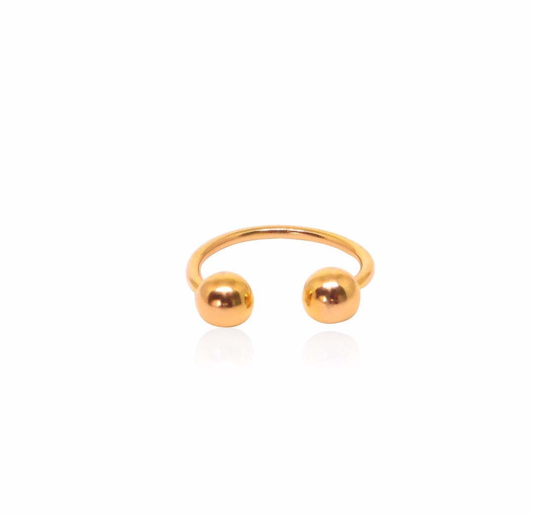 Gold Ball Ring, Silver Ball Ring, Adjustable Ring, Open Ball Ring ...
