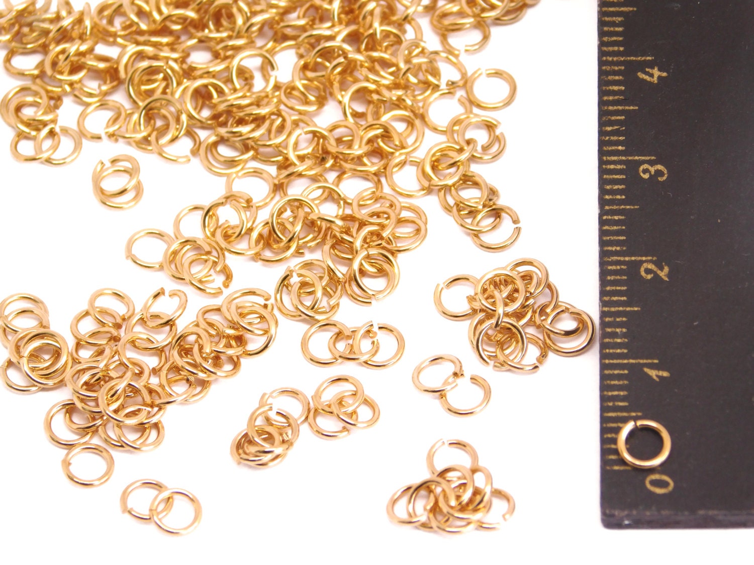 5mm 21 Gauge Gold Jump rings 50 pcs Small Jumprings Plated | Etsy