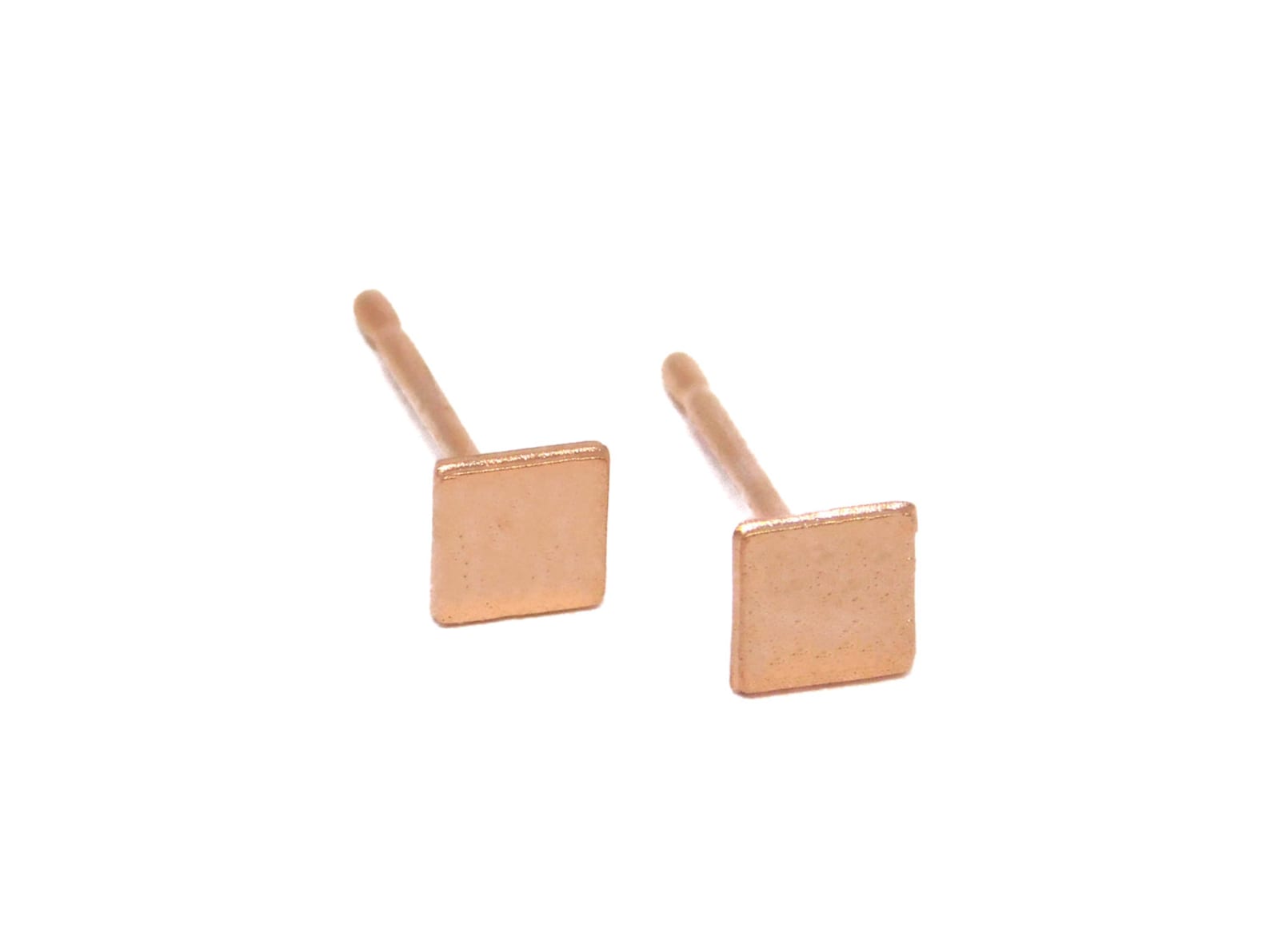 Rose Gold Square Studs, 1 Pair, Tiny Square Earring, Square Earrings ...