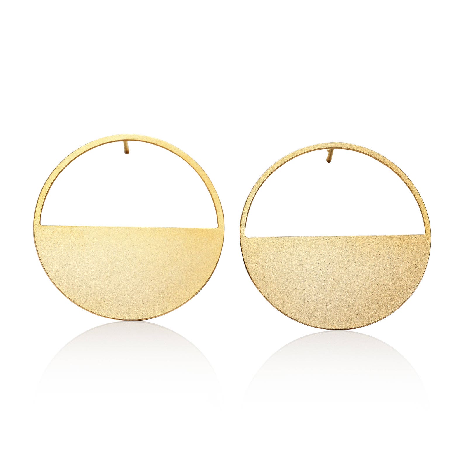 Half Circle Earrings 1 Pair Geometric Gold Stud Earrings | Etsy