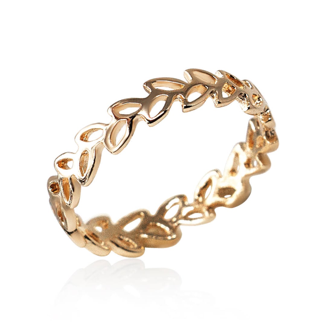 Gold Leaf Ring, Gold Plated Ring, Classic Leaf Ring, Gold Plated Leaves ...