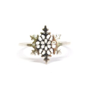 Silver Snowflake Ring, Sterling Silver Snowflake Ring, 925 Snowflake ...