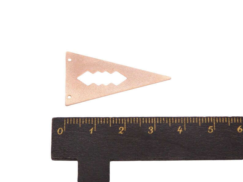 Long Triangle Pendant 2 Pcs Rose Gold Plated Geometric | Etsy