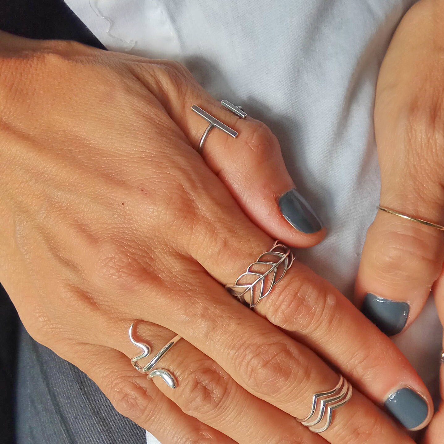 Silver Two Bars Ring Double Bar Ring Open Bar Ring | Etsy