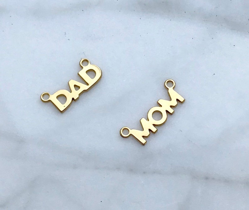 Gold Mom Pendant Gold Dad Pendant 1 PC Gold Personal Charm - Etsy