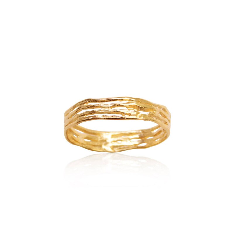 Gold Wide Band Ring Wire Style Ring Gold Line Ring | Etsy