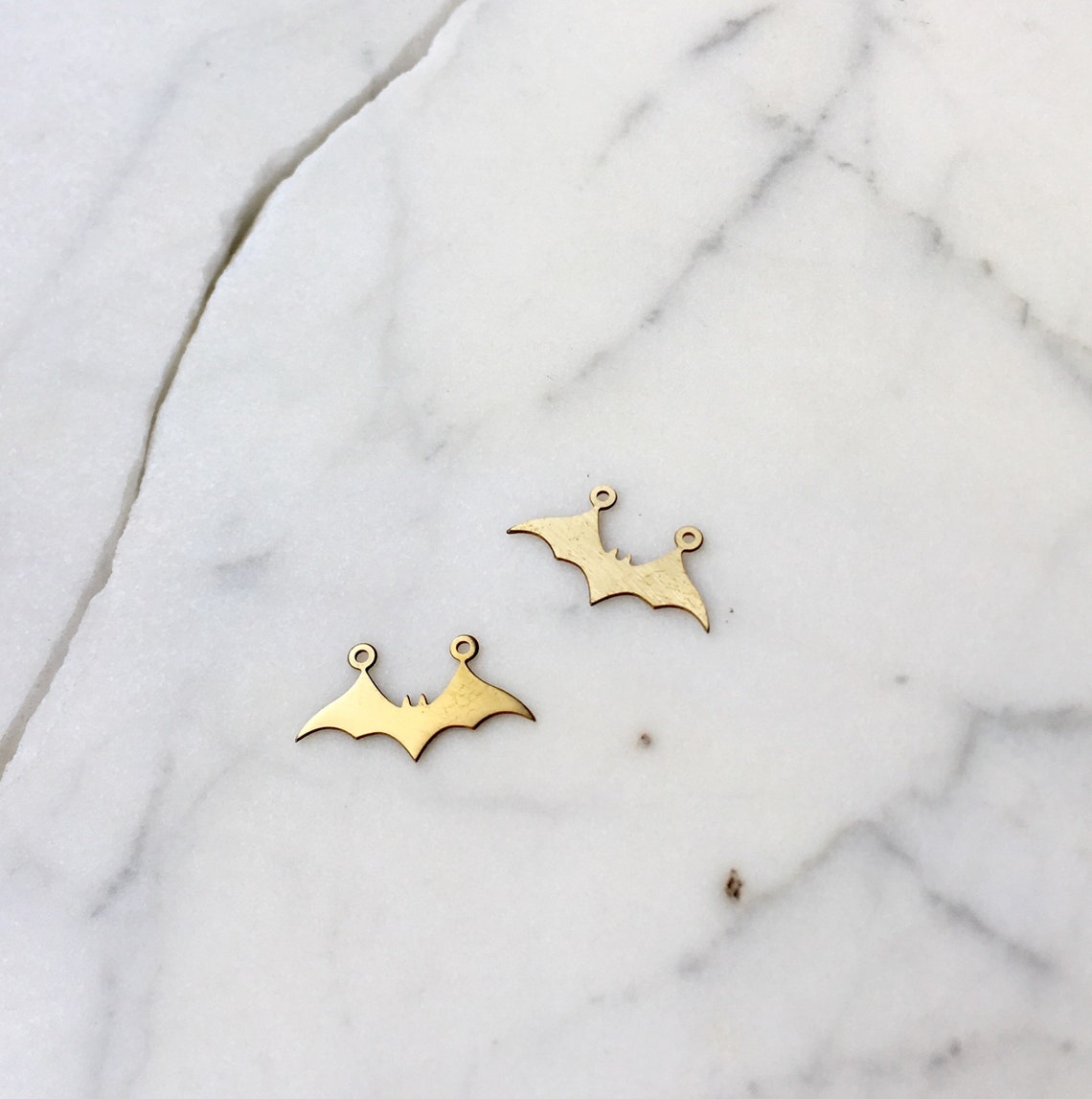 Bat Brass Charm, Bat Charm, Gold Plated Brass, 1 PC, Spooky Pendant ...