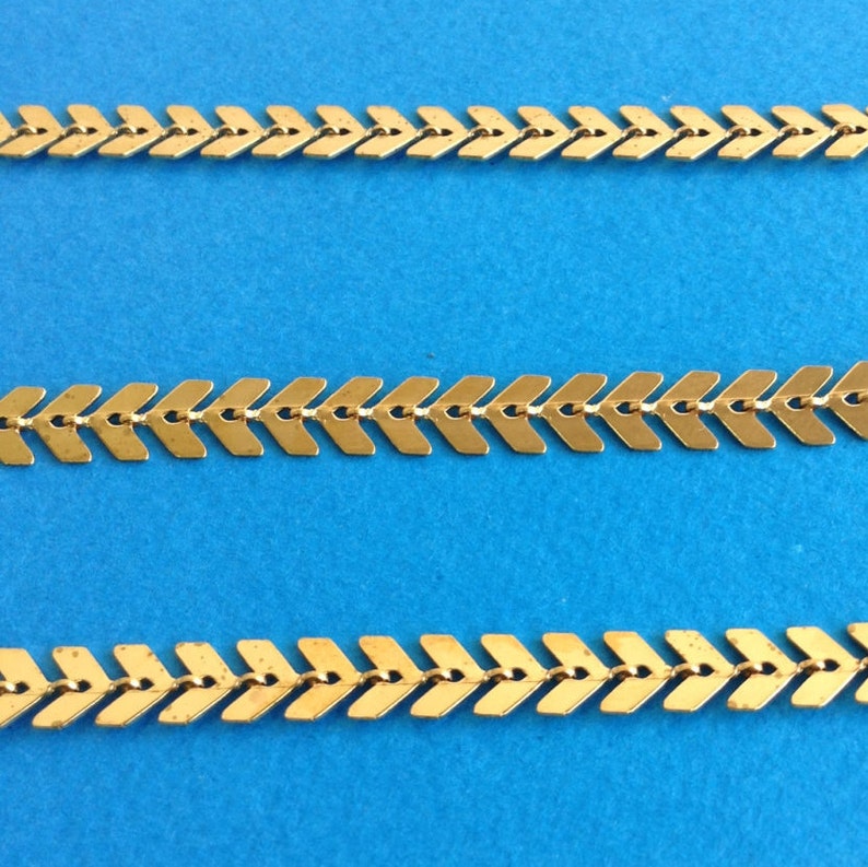 1 Feet Chevron Chain 6mm Raw Brass Fishbone Brass Chain | Etsy