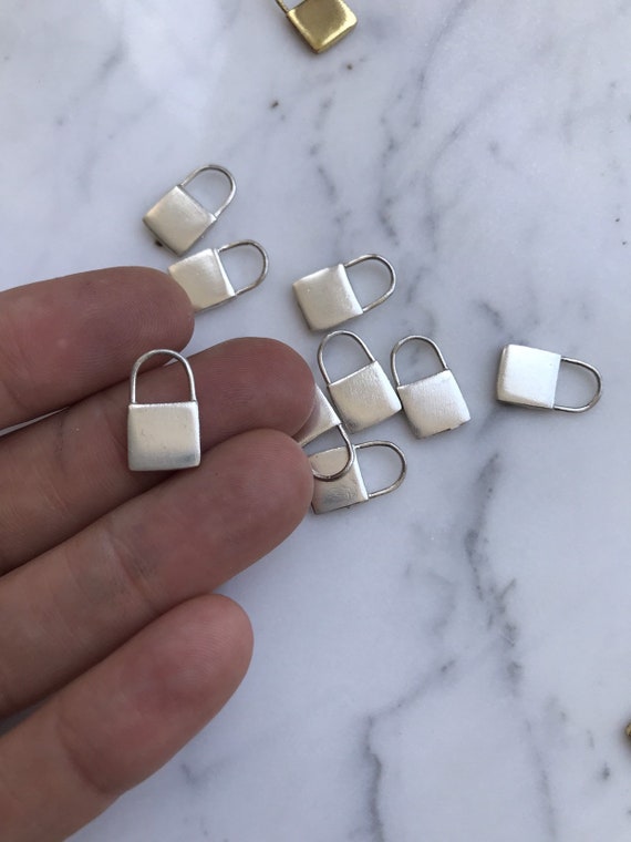 Lock Silver Pendant Sterling Silver Charm | Etsy