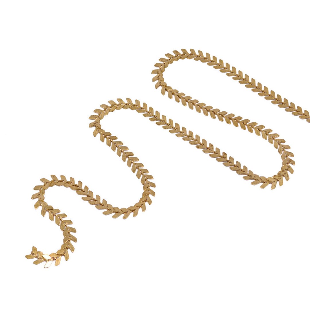 1 Feet Chevron Chain, 6mm Raw Brass, Fishbone Brass Chain, Industrial ...